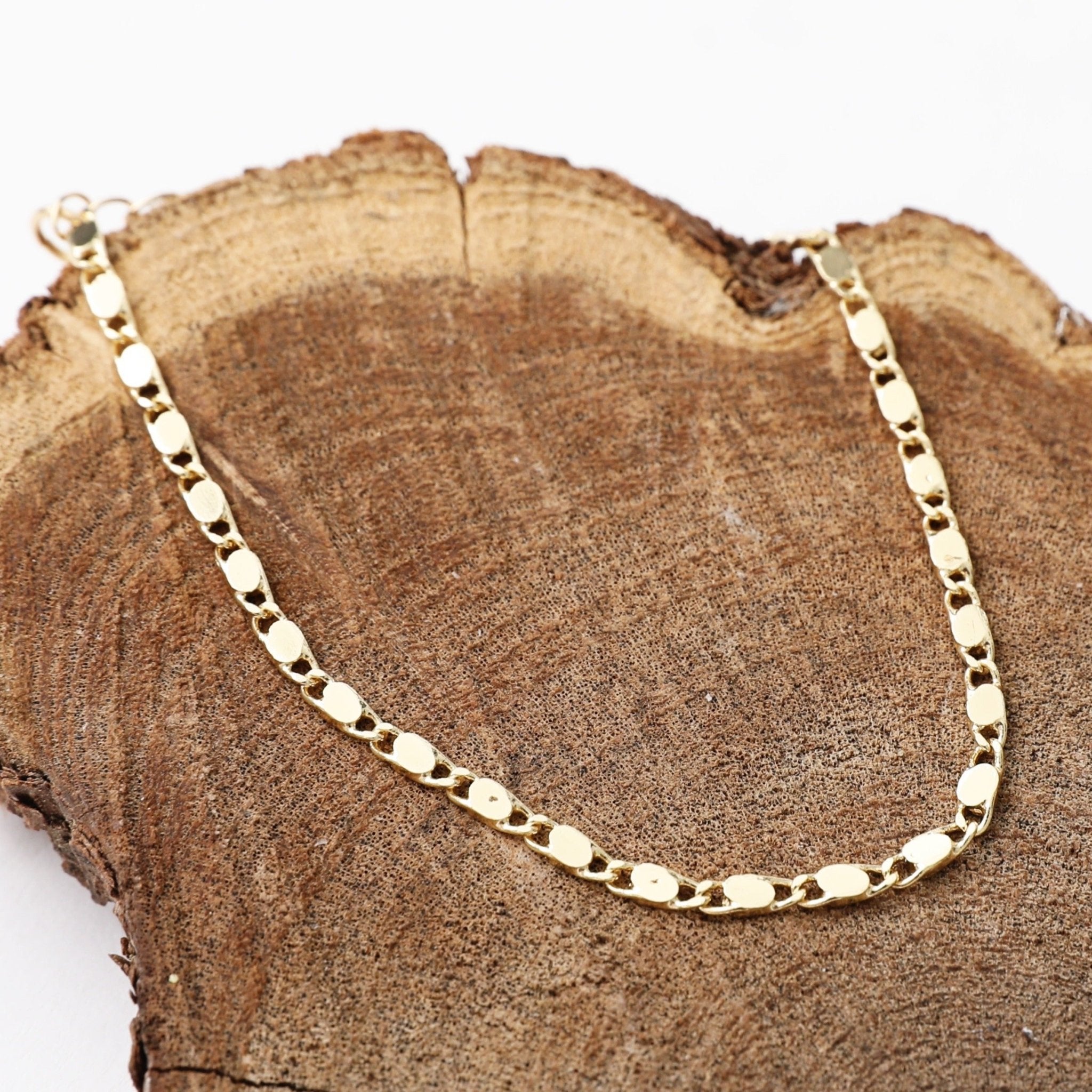 Gold Chain Layering Bracelets - Chocolate and Steel