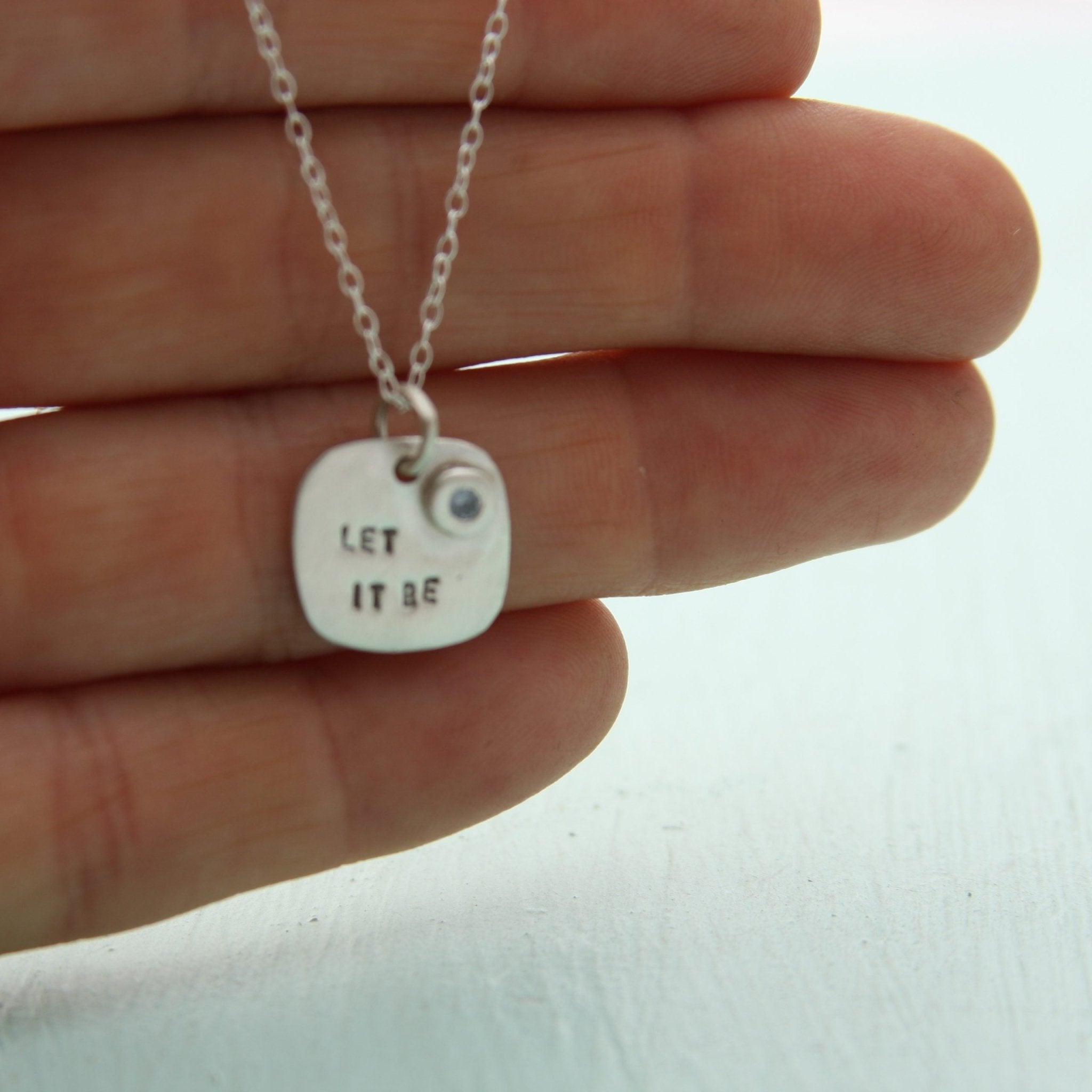 "Let It Be" -Paul McCartney John Lennon Beatles Square quote necklace ...