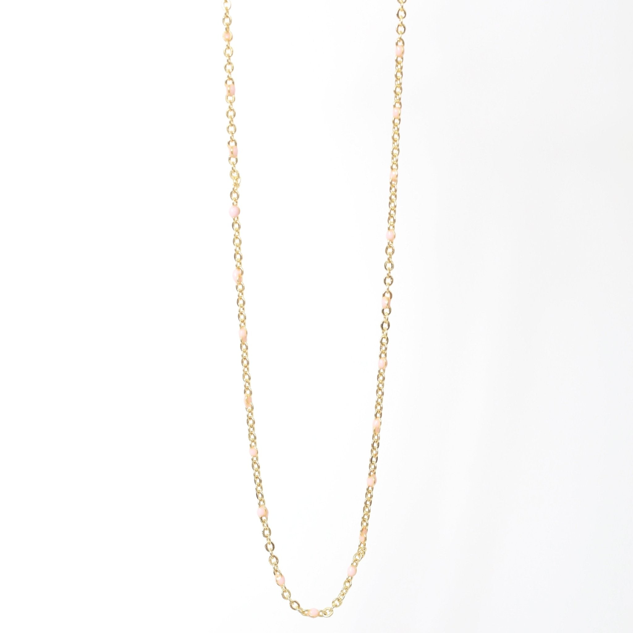 "The Dot" Delicate Chain - Chocolate and Steel