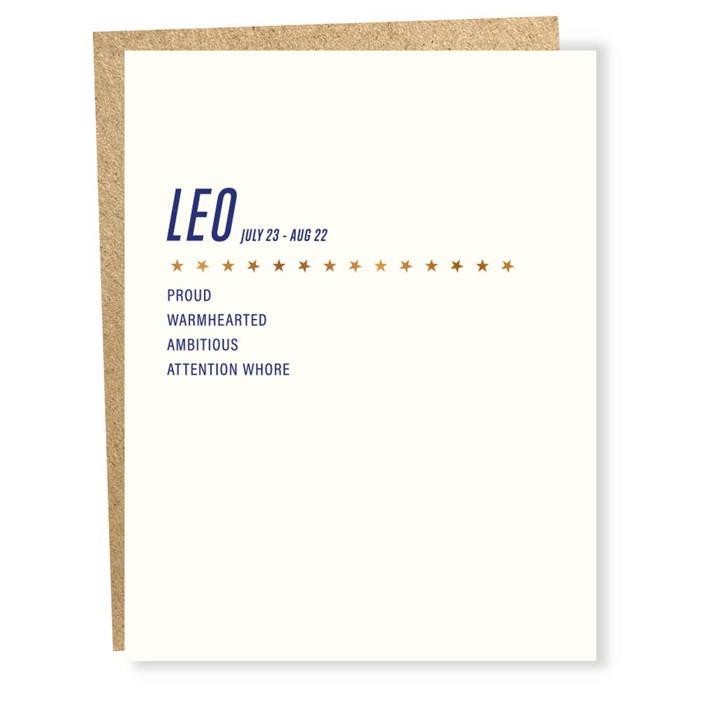 Zodiac: Leo Card - Chocolate and Steel